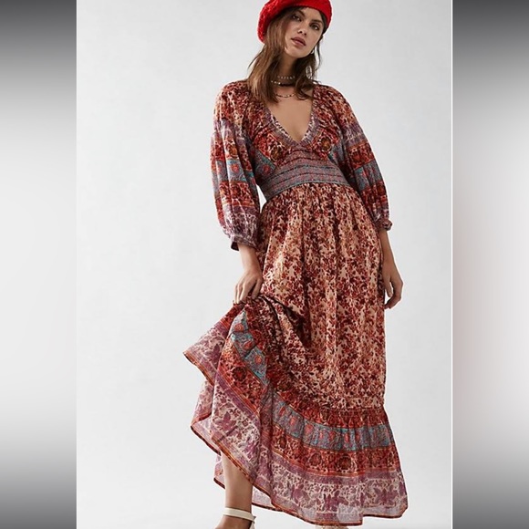 Free People | Dresses | Free People Golden Hour Border Maxi Dress ...